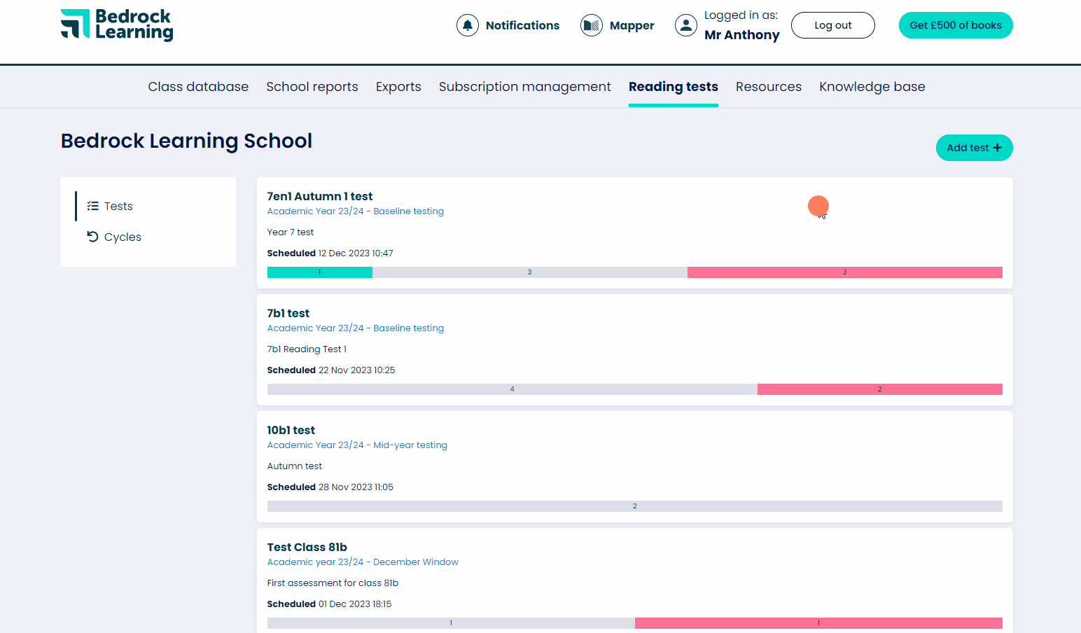 3 steps to set up your Reading Tests – Bedrock Learning Support Hub